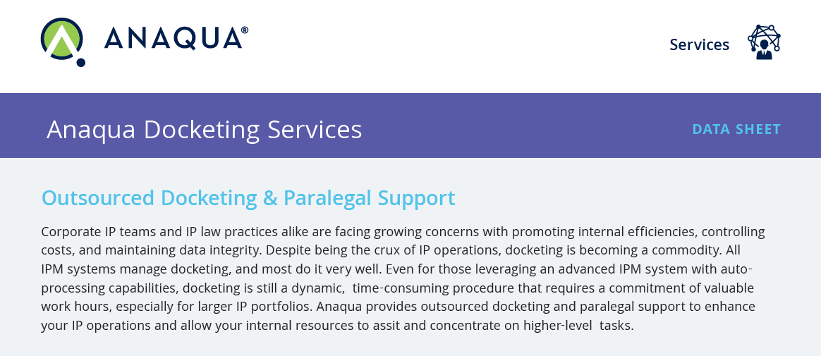 Anaqua Docketing Services - Anaqua