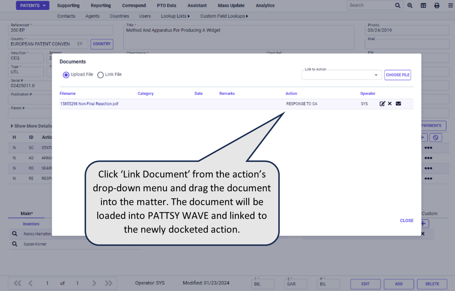 Maximize IP Docketing Efficiencies by Utilizing PATTSY WAVE ...