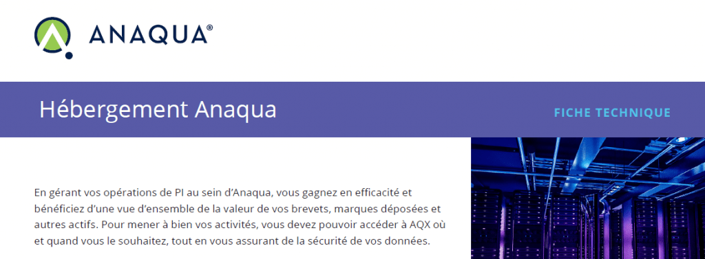 Fiche technique : Hébergement Anaqua - Logiciels et services en ...