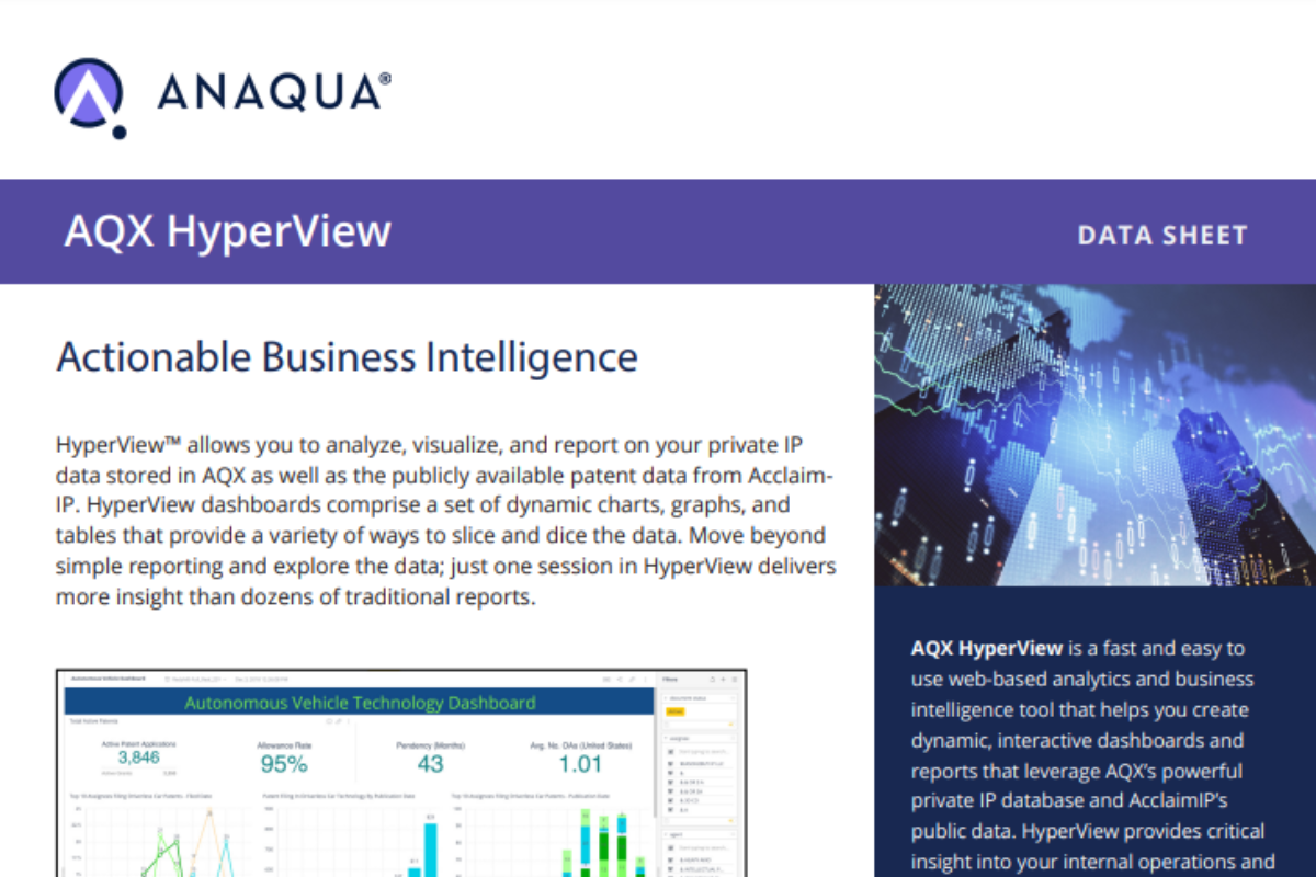 IP Management Dashboards for Critical Insights | AQX® from ANAQUA