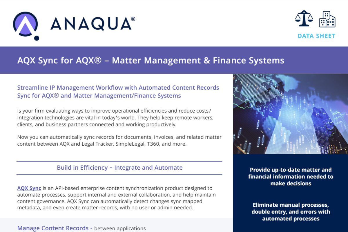 Matter Management and Financial System Integrations for AQX - Patent ...