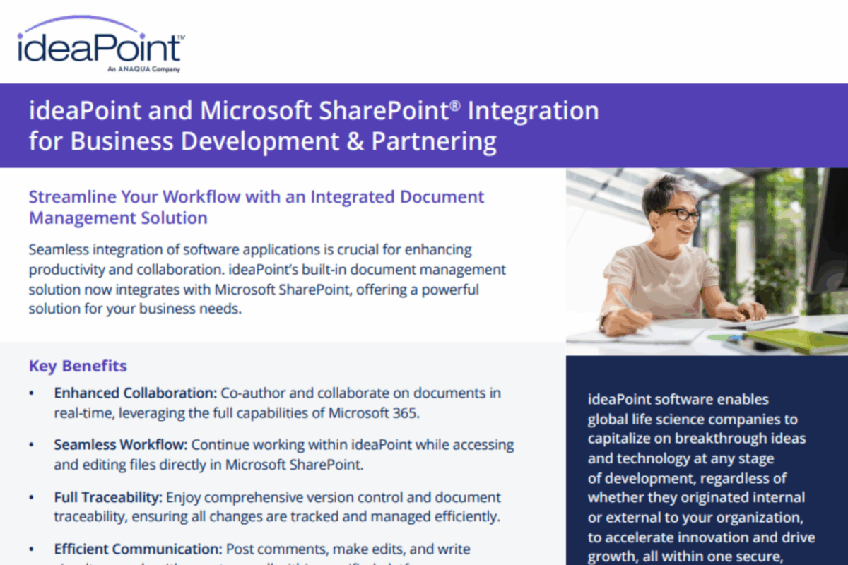ideaPoint and Microsoft SharePoint® Integration for Business Development & Partnering - Anaqua